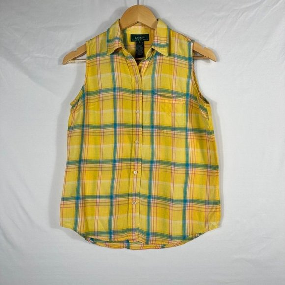 Lauren Ralph Lauren | Tops | Vintage Lauren Ralph Lauren Preppy Yellow ...